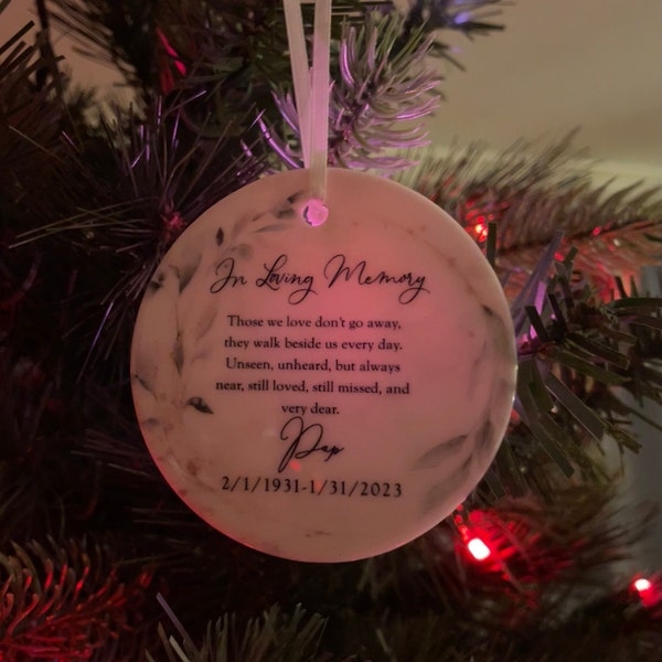 Personalized Memorial Christmas Ornament - Custom in Loving Memory ...