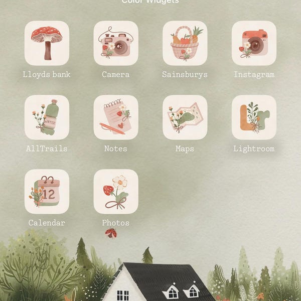 Aesthetic Cottagecore Ios App Icons iPhone Theme Wallpapers and Widgets ...