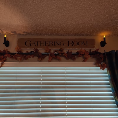 S 103 Wooden, Handmade, Long Sign. Gathering Room. 40 X 5 1/2 X 3/4 ...
