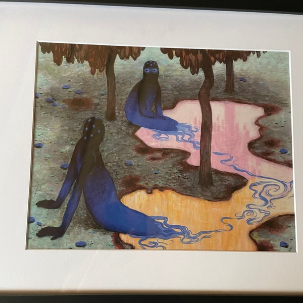 Miviv - Alien Pool Party Art Print of Surreal Sci-fi Painting - Etsy