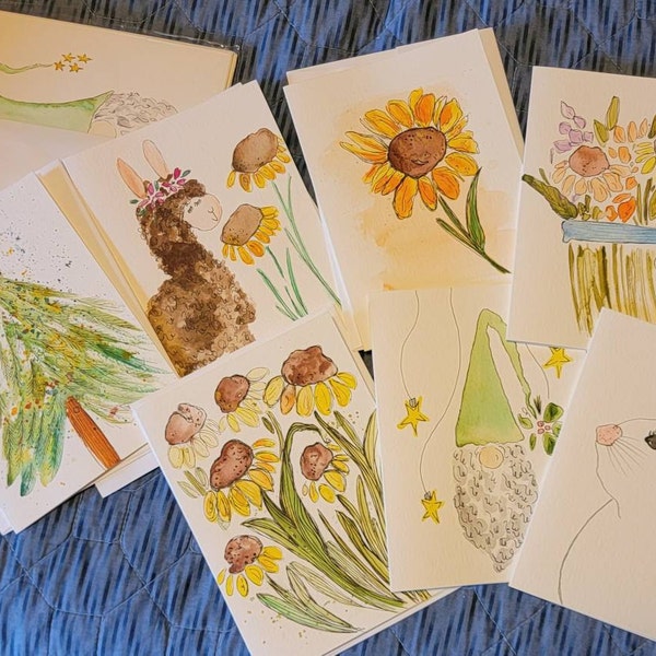 Christmas Card, Watercolor Christmas Card, Handmade Christmas Card ...