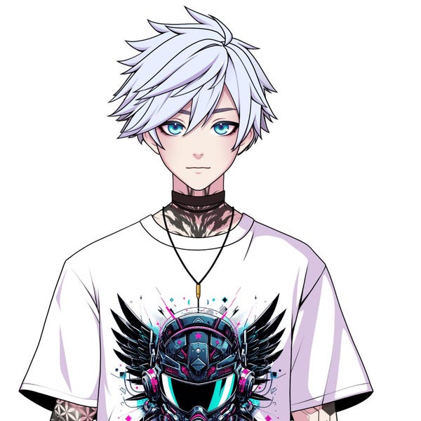 Premade Fullbody Live2d Male Vtuber Model: White Hoodie and Jacket Boy ...