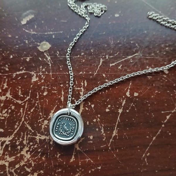 Spooky Ghost Halloween Wax Seal Necklace Pendant, Handmade Sterling ...