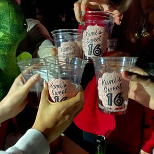 Sweet Sixteen Cups, Sweet 16 Cups, Sweet 16 Drinkware, Sweet 16 Favors ...