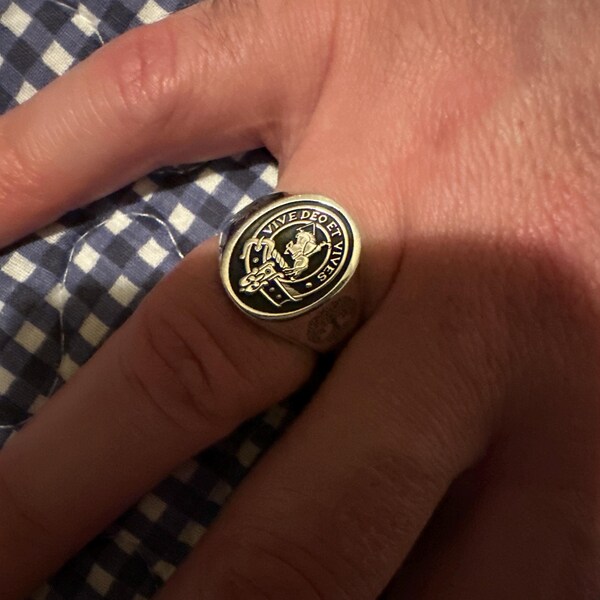 Sinclair Scottish Clan Crest Signet Ring, 925 Sterling Silver Handmade ...