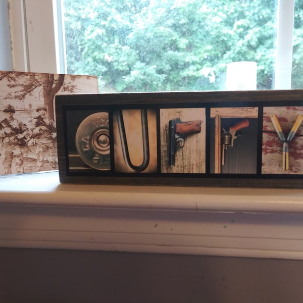 Gun Letter Art, Custom Gun Last Name Sign, Custom Gun Art Artwork, Gun ...