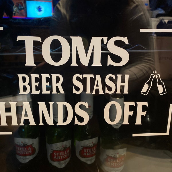 Personalised Beer Fridge Sticker / Decal - Etsy UK