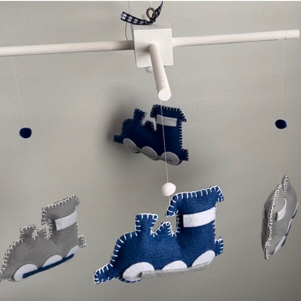 Baby Mobile -baby Crib Mobile -train Mobile - Yellow and Gray Mobile ...