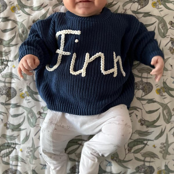 Cute Customized Name Baby Sweaters, Adorable Personalized Hand ...