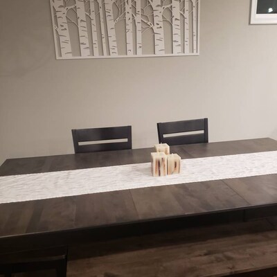 White Birch Bark Pattern Table Runner Christmas Tree Table Runner ...