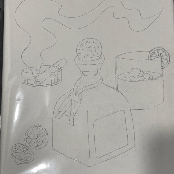 Patron Pre-drawn Canvas Stencil/ Outline / Paint Parties/ Printable ...