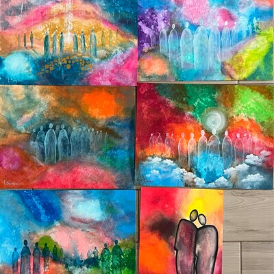 Original Painting on Paper, Original Unique Acrylic Painting, Handmade ...