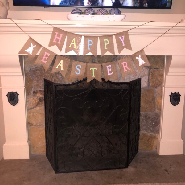 Easter Decor, Happy Easter Banner, Easter Bunting, Easter Garland ...
