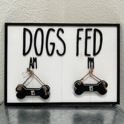 Dogs Fed, Not Fed Wooden Sign Pet Food Reminder, Laser-cut Sign - Etsy