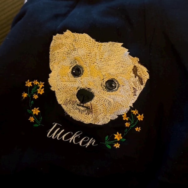 Custom Dog Face Embroidered Sweatshirt, Personalized Cat Photo Hoodie ...