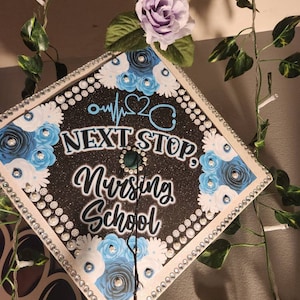 Navy Blue Grad Cap Template, Graduation Cap SVG, DIY Graduation Cap ...