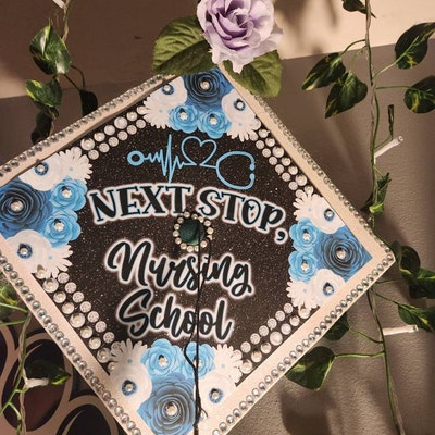 Navy Blue Grad Cap Template, Graduation Cap SVG, DIY Graduation Cap ...