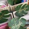Tropical Palm Leaf Name Tags Handwritten Monstera Names With Hole Punch ...