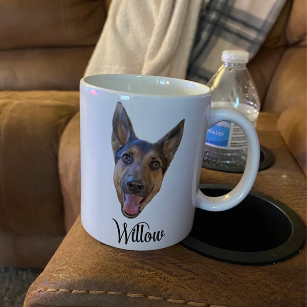 Custom Dog Mug, Custom Pet Face Mug, Custom Pet Portrait Mug, Dog Face ...