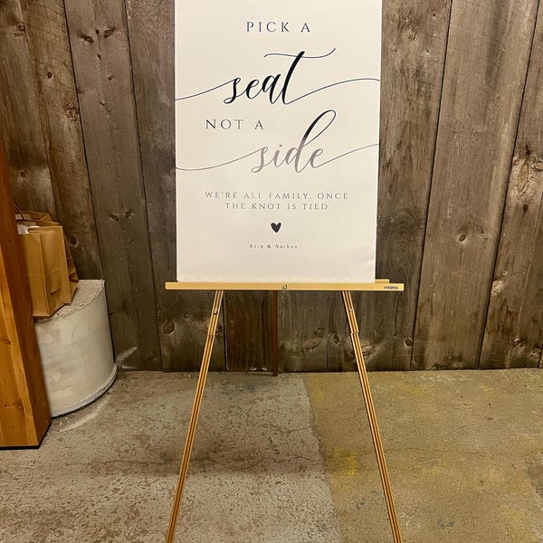Pick a Seat Not a Side Sign , Wedding Seating Poster, Choose a Seat ...