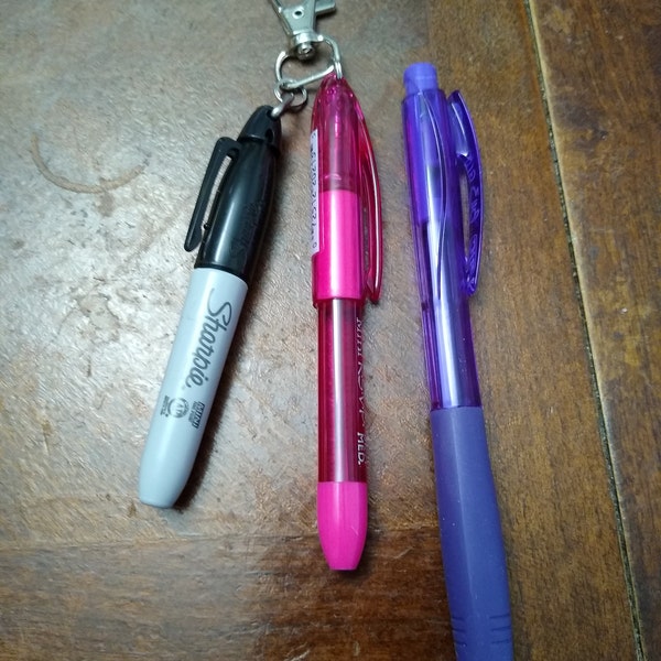 Sharpie and Pen Keychain | Badge Reel Sharpie | Badge Reel Pen ...
