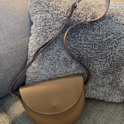 Leather Half-moon Bag, College Bag for Women, Shoulder Bag Minimal ...