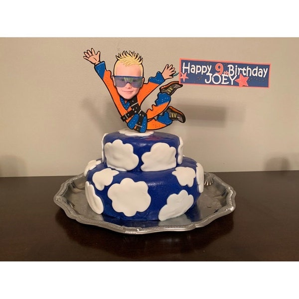 Indoor Skydiving Cake Topper, Parachuting Birthday Party Cake Topper ...