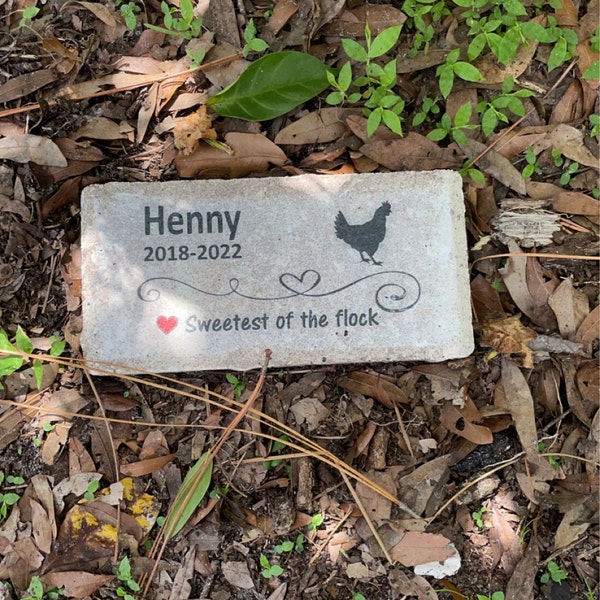 Chicken Memorial Stone - Personalized Pet Memorial Gift - Pet Loss ...