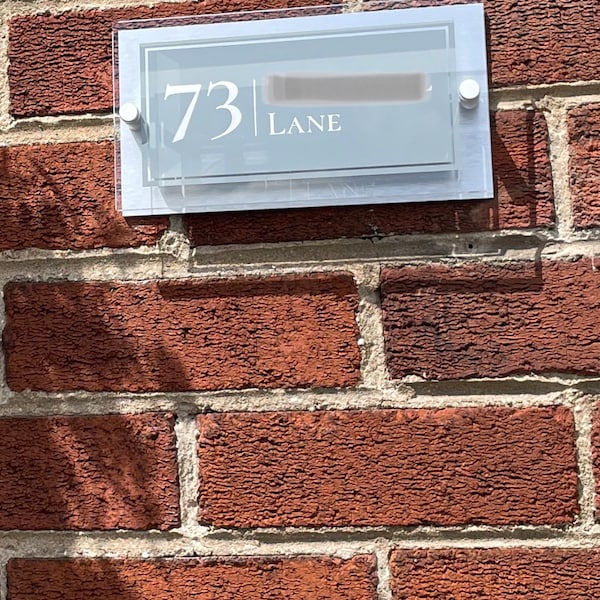 Contemporary Personalized Gift House Door Gate Address Sign Black ...
