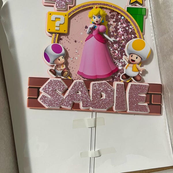 Peach Cake Topper, Mario Peach Cake Topper, Mario Princess Cake Topper ...