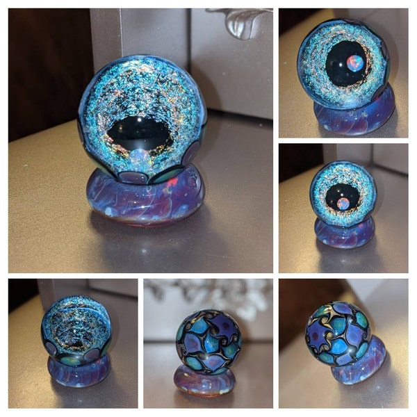 2.08" Four Layer Dot Stack Marble, UV Reactive, Glass Pop Art, Art Glass Marble, Hand Blown ...