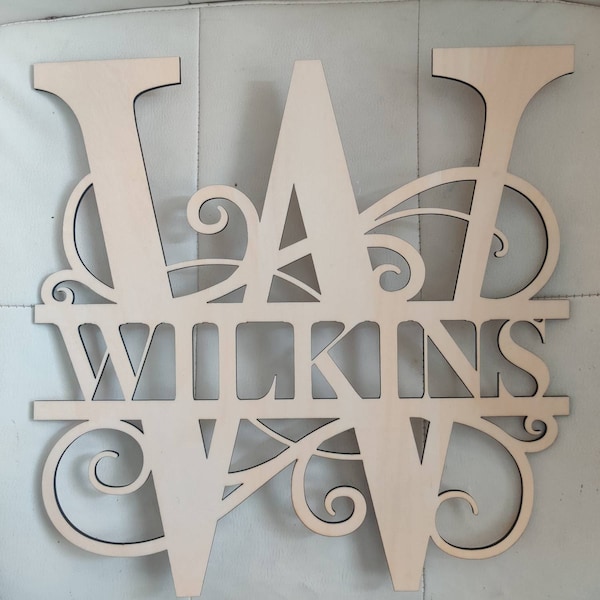 Split Letter Swirl Monogram 2.0 - Etsy