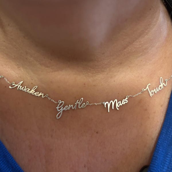 Multi-name Family Necklace, Multiple Nameplated Necklace, Personalized ...