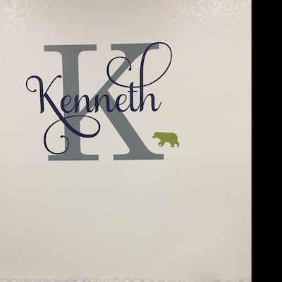Fancy Name Decal, Fancy Wall Decal, Boy Wall Decal, Vinyl Name Decal ...