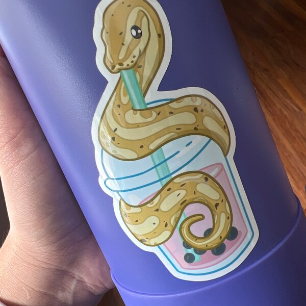Boba Ball Python | Snake Sticker - Etsy