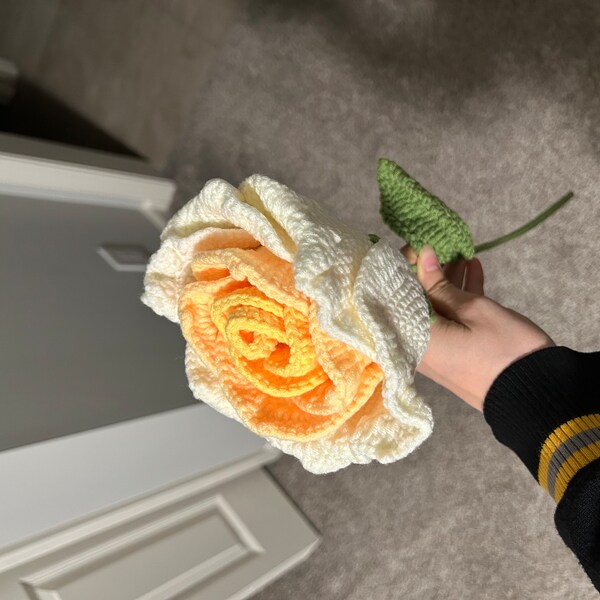 Crochet Rose With Blue Strip Crochet Flower Knitting Thailand Blue Rose ...