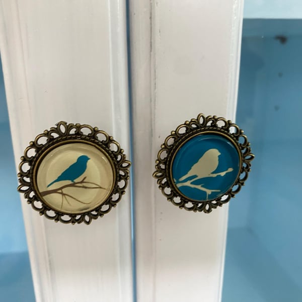 Bird Drawer Knobs - Brass Cabinet Knobs With Bird Images - Bird Cabinet ...