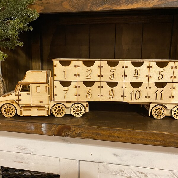 Christmas Advent Truck – Laser Cut Files, Wooden Christmas Advent ...