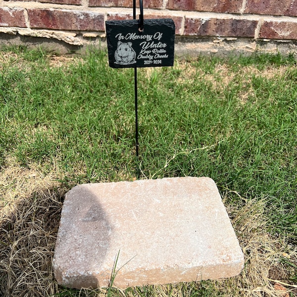 Personalized Hamster Memorial Slate Stone: Engraved Pet Grave Marker - Etsy