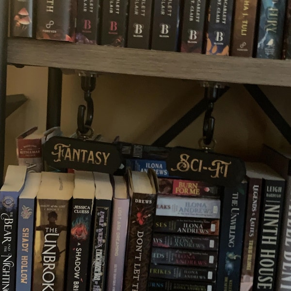 Book Genre Signs-gifts for Book Lovers- Book Shelf Decor- Categories ...