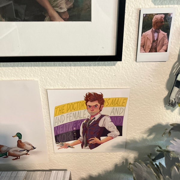 Pride Flag 14th Doctor Sticker, David Tennant, Doctor Who, Fourteenth ...