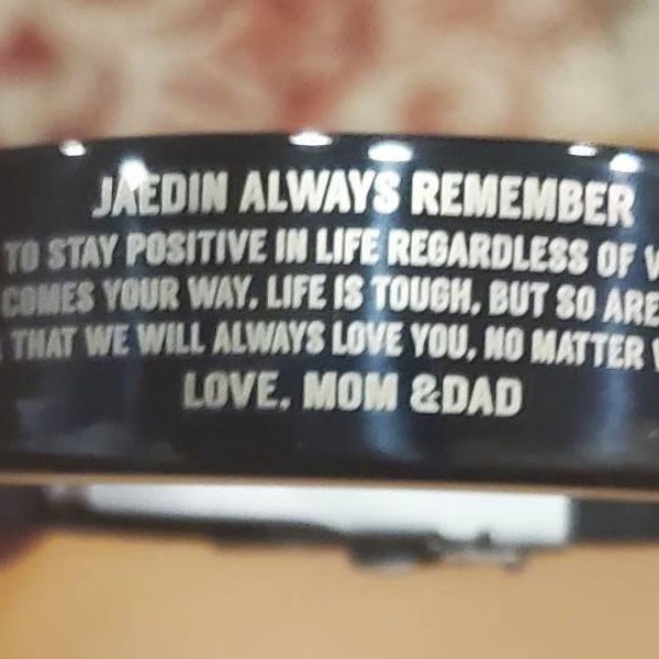 Custom Engraved Keychain, Personalized Message Keychain, Black Metal ...