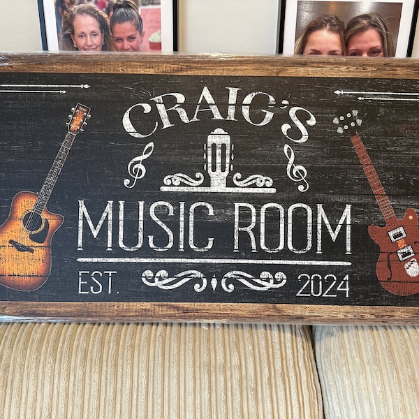 Personalized Music Room Sign, Custom Music Studio Signs, Gifts for Him ... Personalized Music Room Sign, Custom Music Studio Signs, Gifts for Him ...