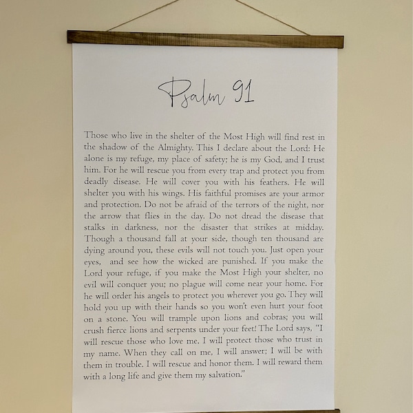 Psalm 91, Psalm 91 Wall Art, Psalm 91 Print, Bible Verse Wall Art ...