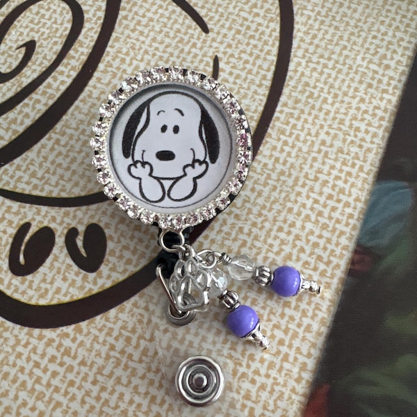 Snoopy Retractable Badge Holder - Etsy