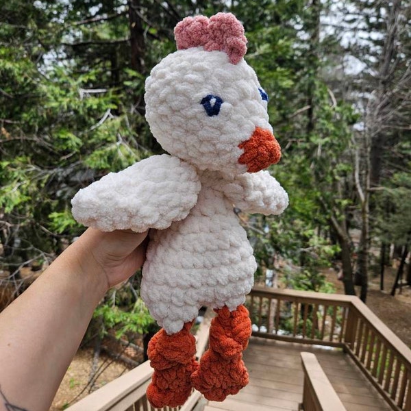 MINI Chickie Chicken Knotted Lovey — Crochet Chicken PATTERN - Etsy