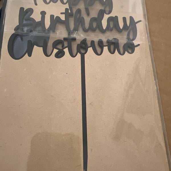 Personalized Gold Cursive Birthday Cake Topper: Wooden Celebration ...