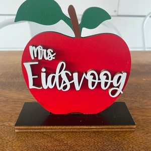 Personalized Apple Name Plate Teacher Name Plate Back to - Etsy