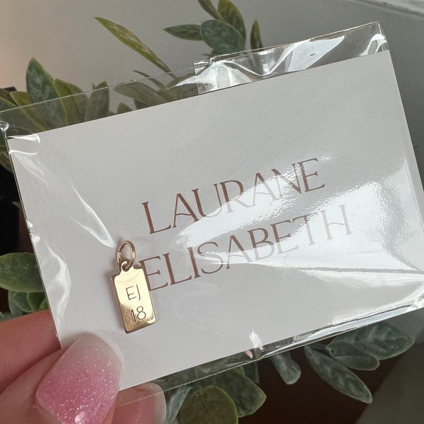 Personalized Mini Tag Charm • 14K Gold Filled Tag or 925 Sterling ...
