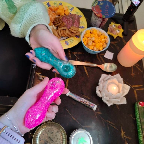 Elegant Gold Fumed Glass Square Pipe: Color-changing Smoking Bowl ...